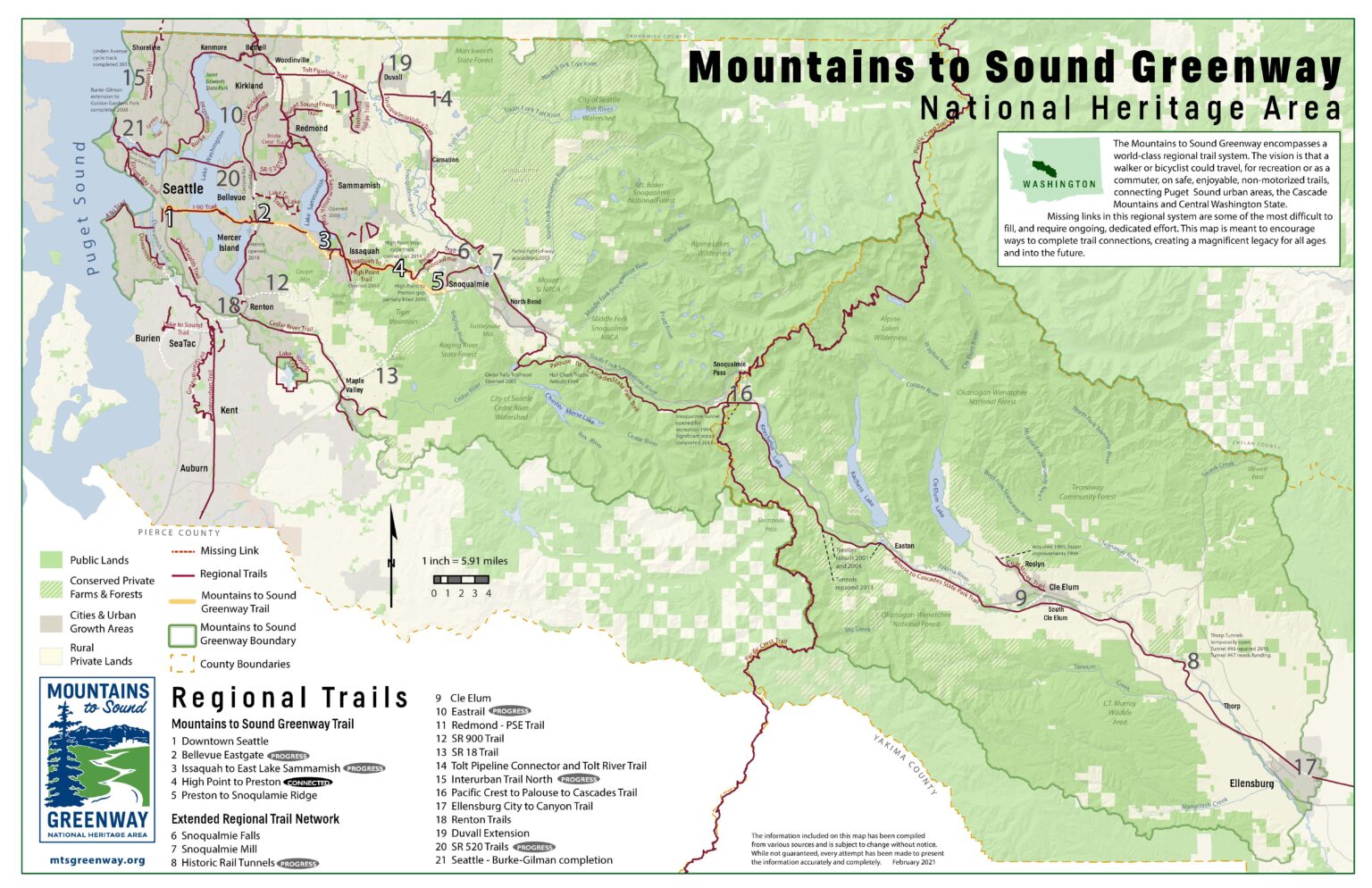 Regional Trails Map - Mountains To Sound Greenway Trust